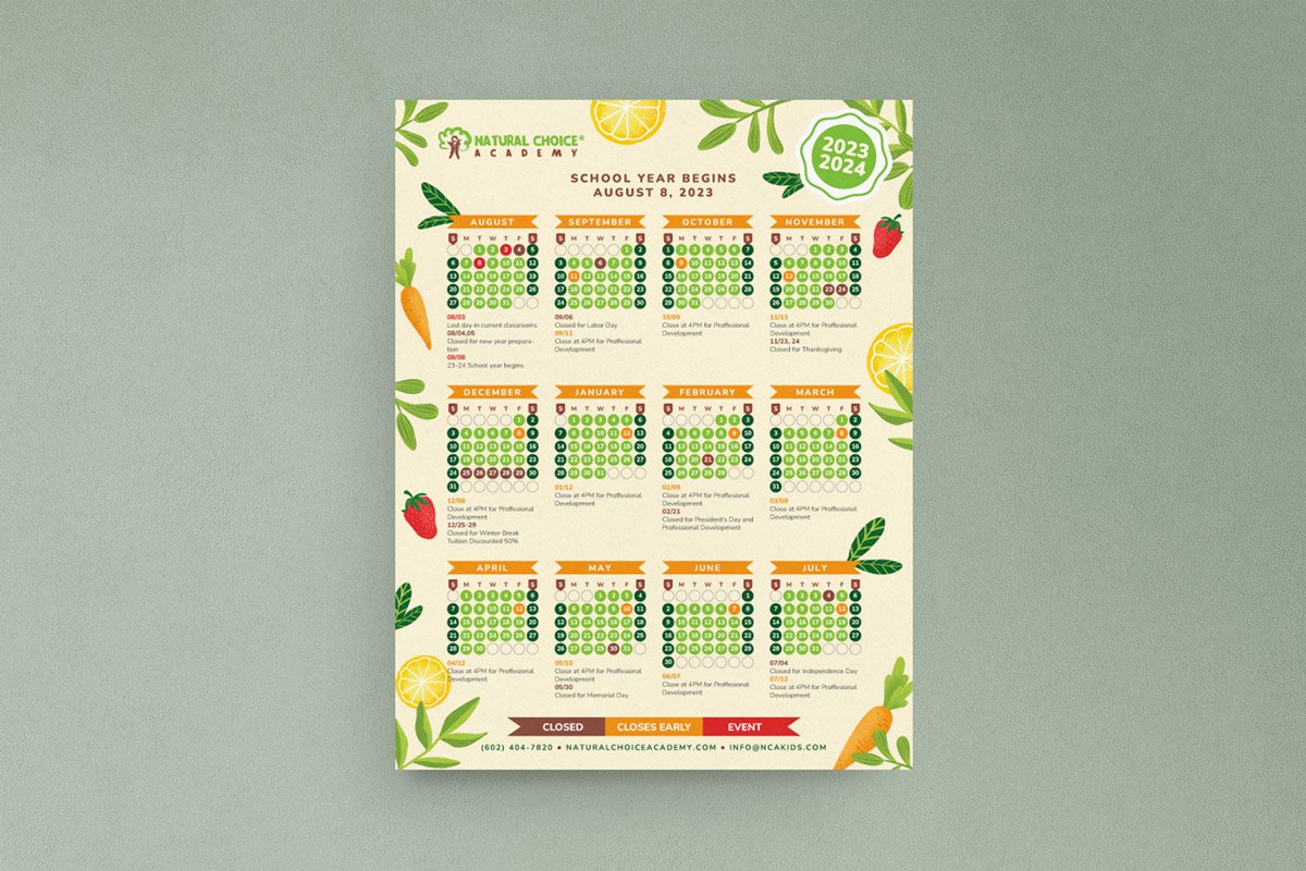 Hand-drawn School Calendar Design - Mon Studio